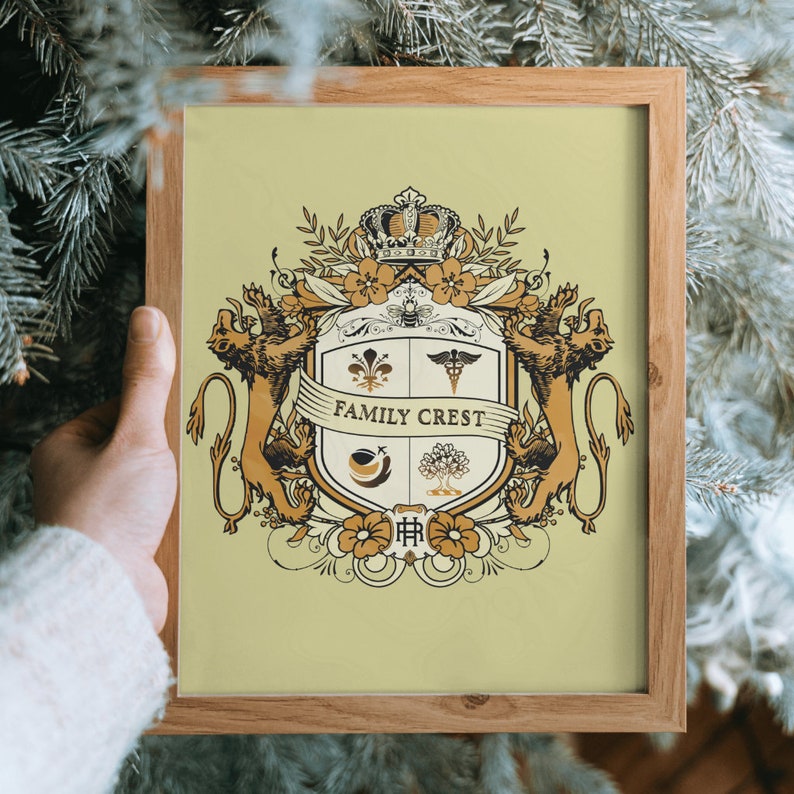 Family Crest Embellished With Roses , Family Crest Coat of Arms ...