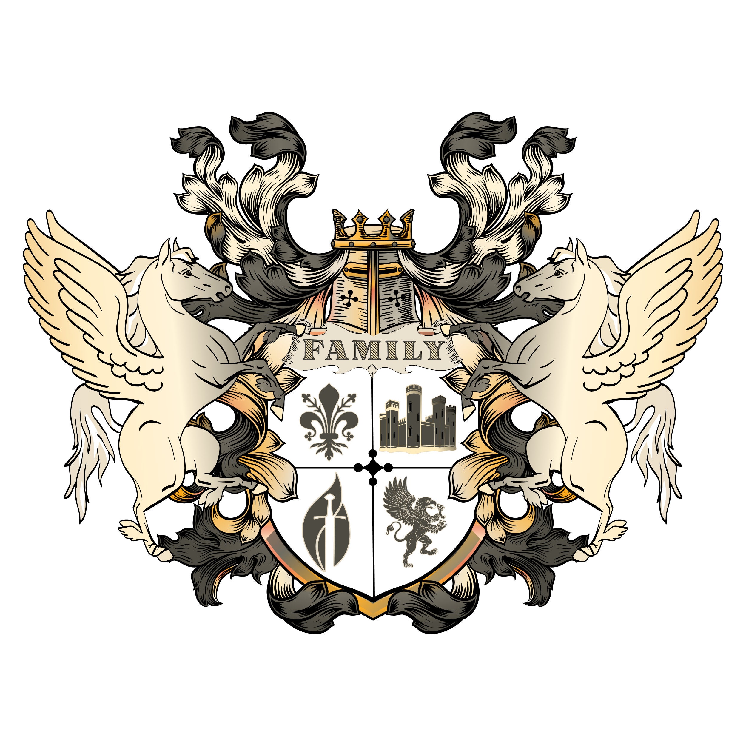 Family Crest Coat of Arms | Custom Logo Design | Family Crest,a Coat of ...