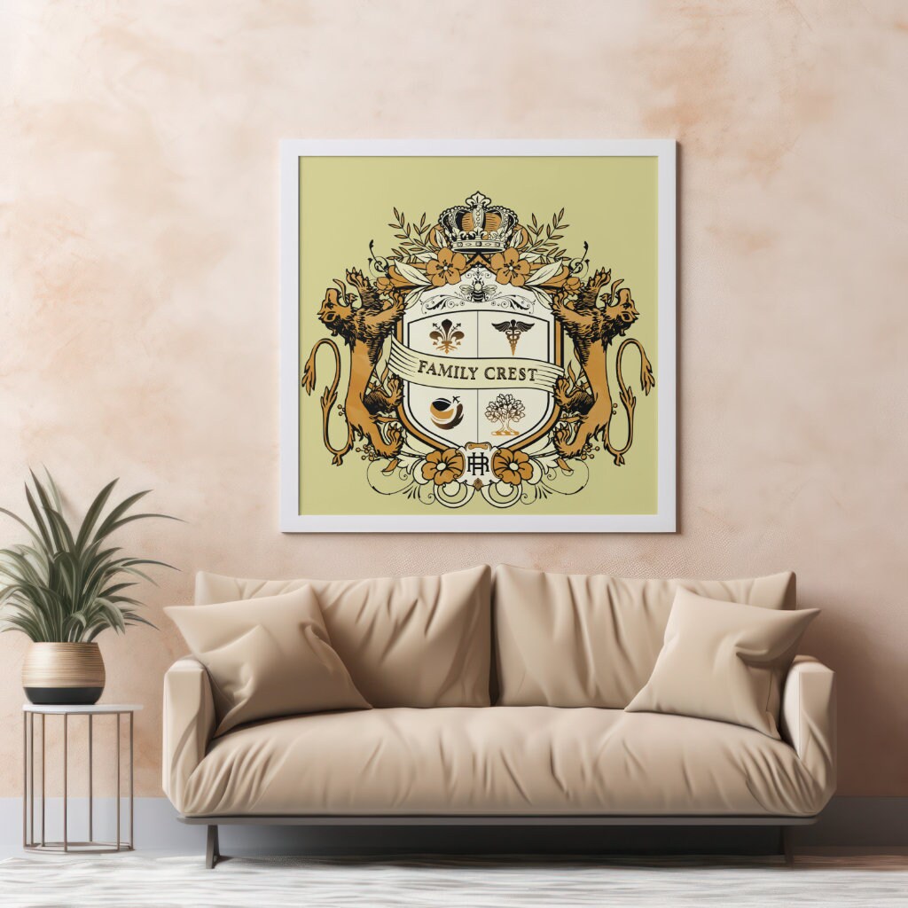 Family Crest Embellished With Roses , Family Crest Coat of Arms ...