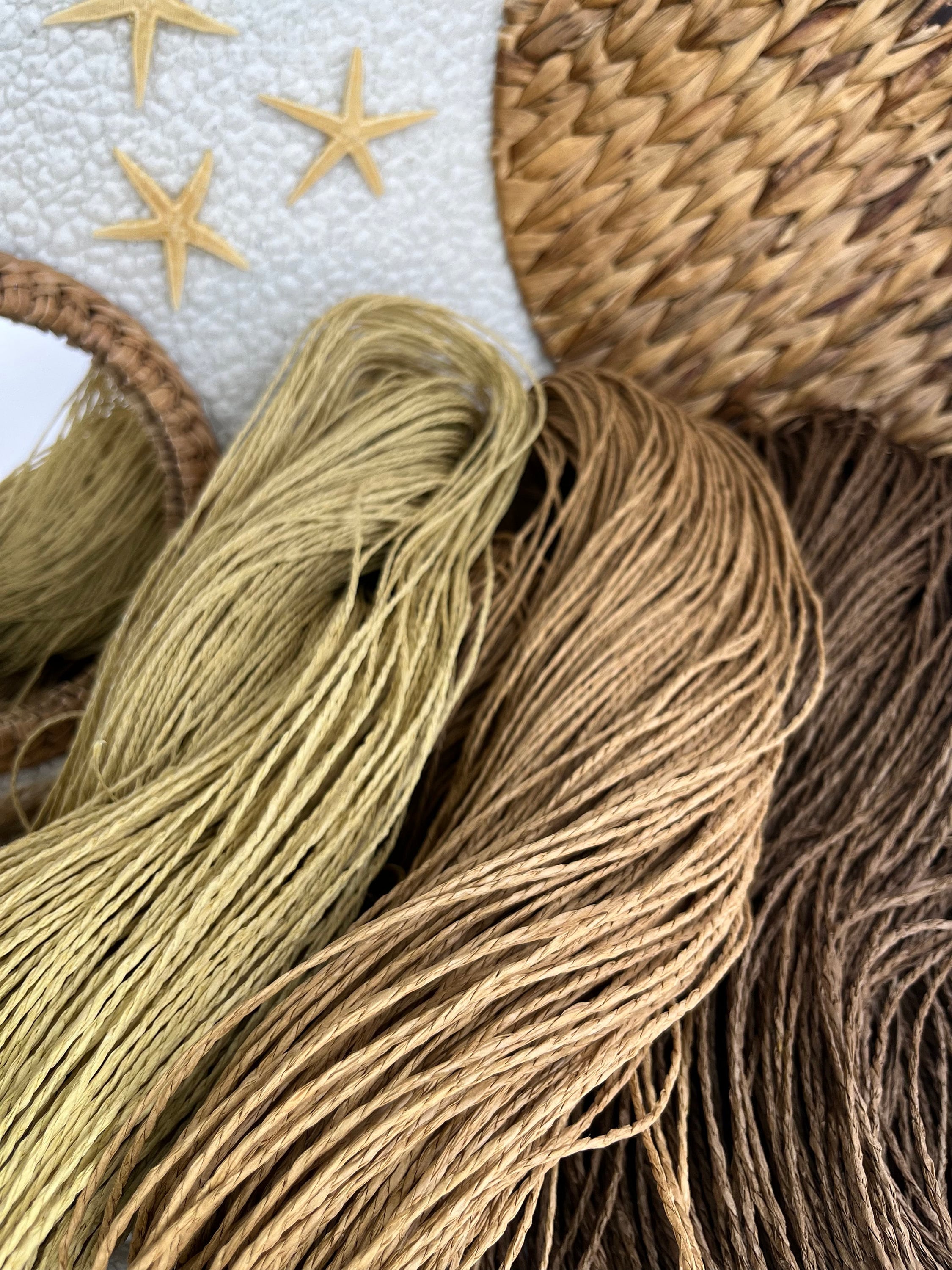 Natural Raffia PAPER YARN Natural Twisted Craft Skein Yarn 2ply, Eco ...