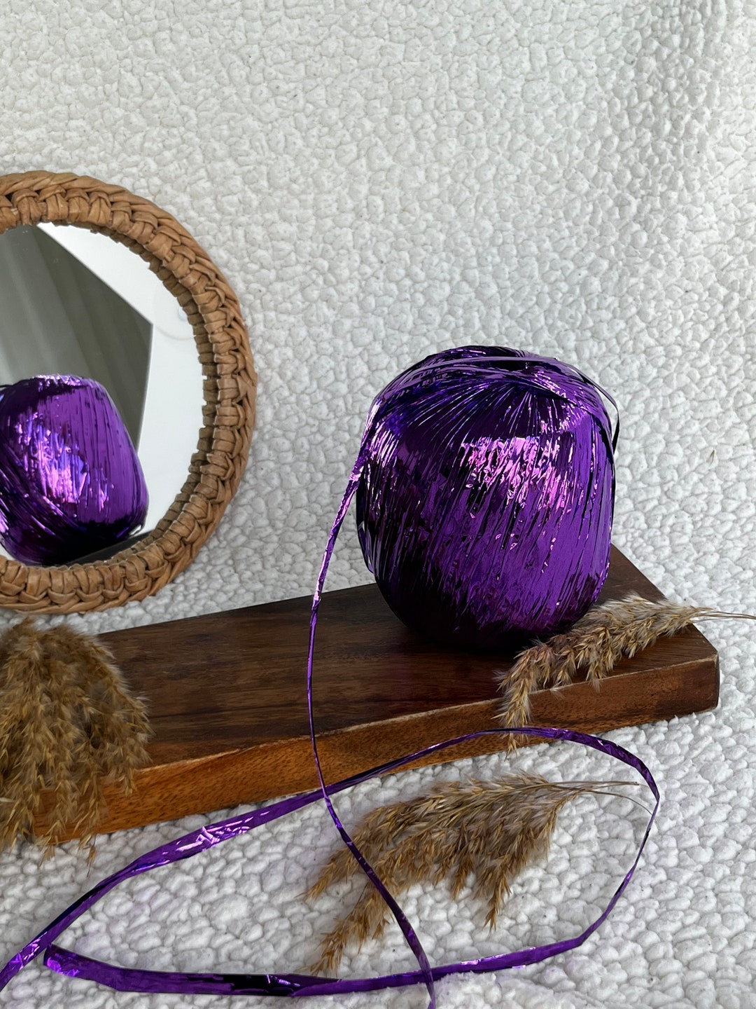 Premium Quality Metallic Raffia Yarn, Shiny Yarn, Metallic Knitting ...