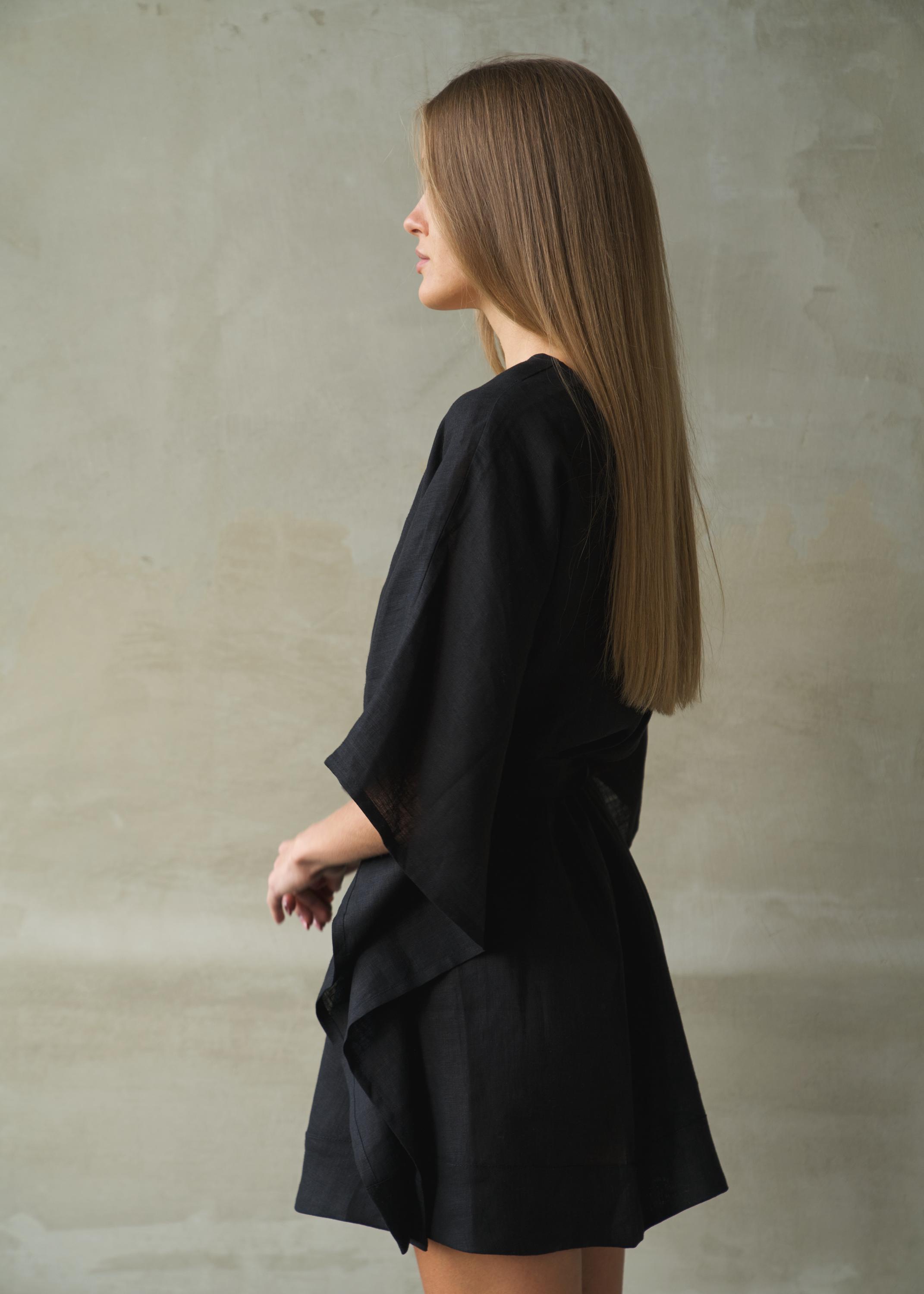 Linen Kimono Robe: Soft European Linen Dressing Gown - Etsy