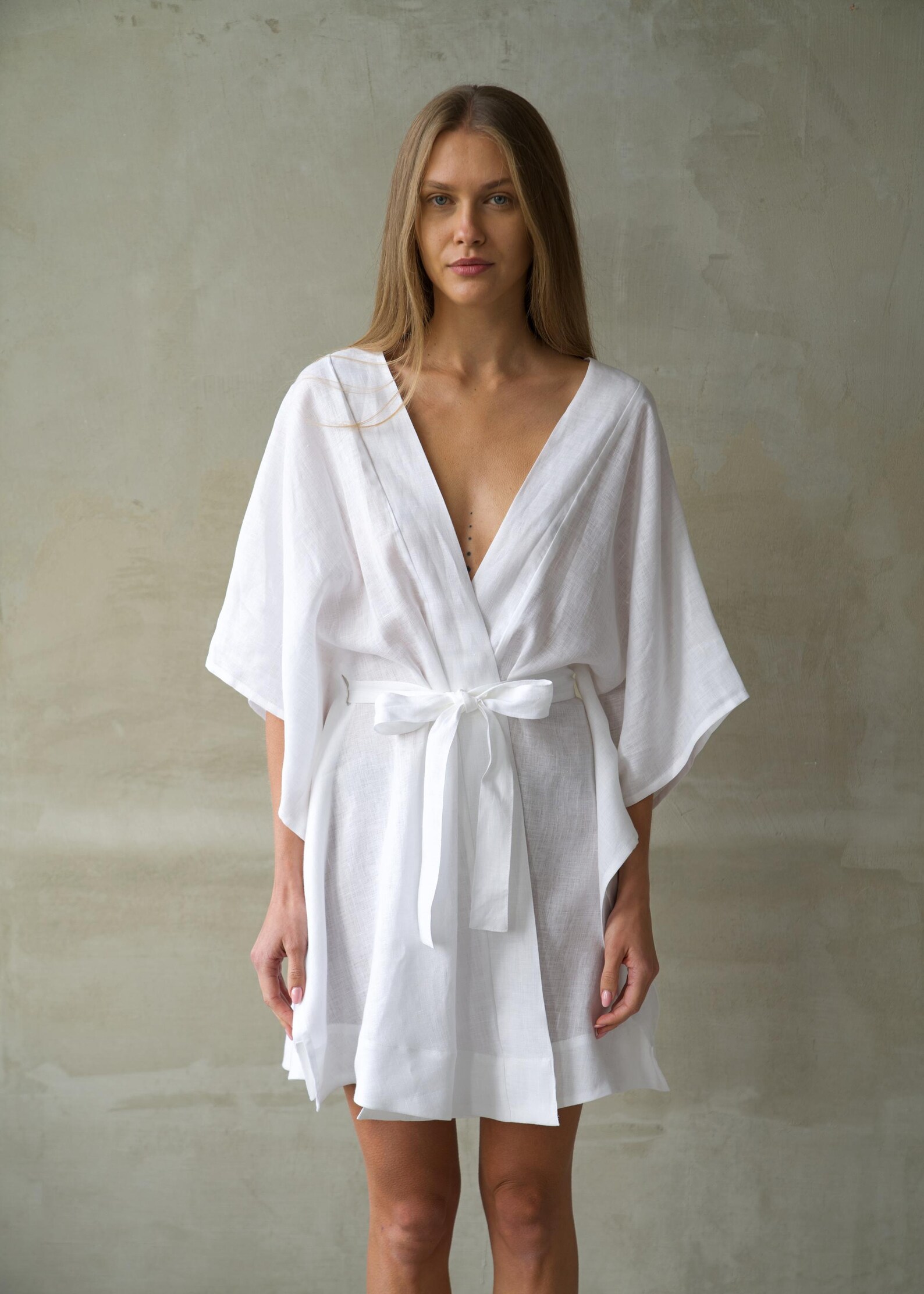 Linen Kimono Robe: Soft European Linen Dressing Gown - Etsy