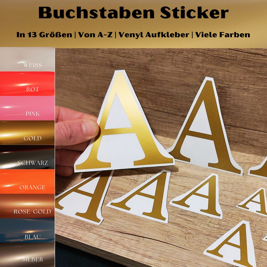 Vinyl Sticker Letters Gold Shiny Many Sizes Font Georgian Individually ...