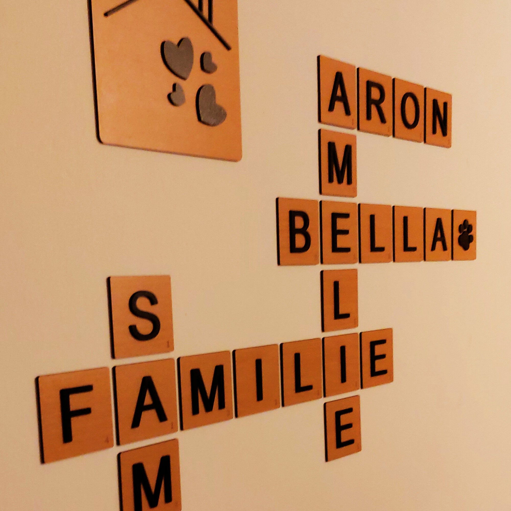 Scrabble Wooden Letters Tiles 3D Look Personalized Wall Decoration Name ...