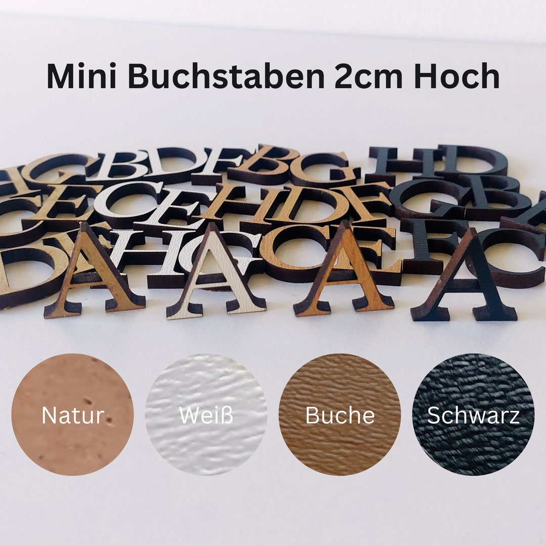 Wooden Letters MDF Mini Letters 2 Cm High, Many Colors, Wooden ...