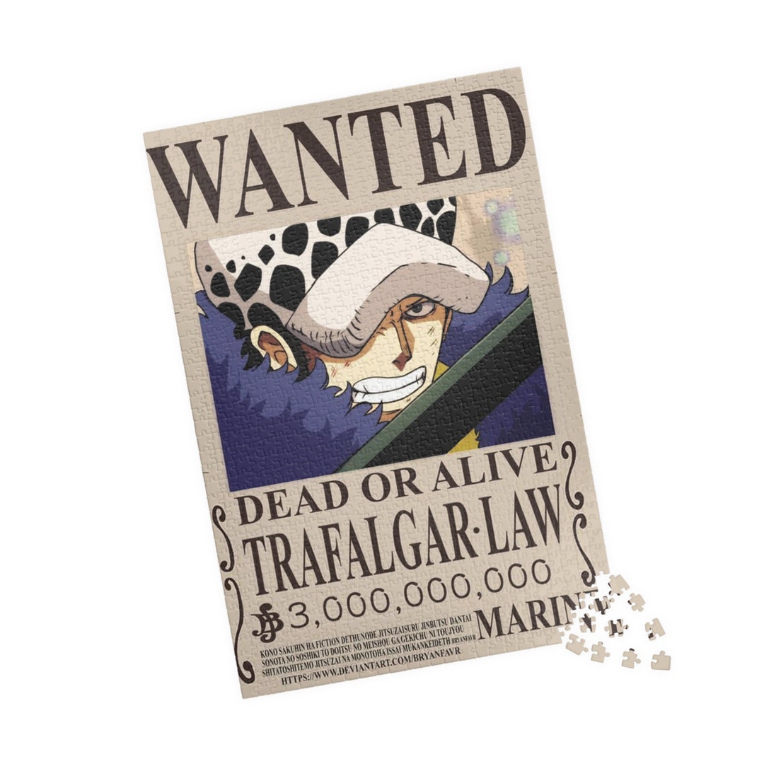 One Piece Trafalgar Law Wanted Poster Puzzle 1014-piece - Etsy