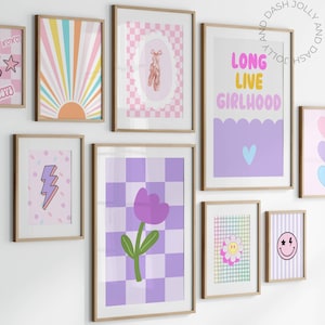Girls Room Prints Gallery Wall Art Set of 80 Colorful Playroom Posters ...