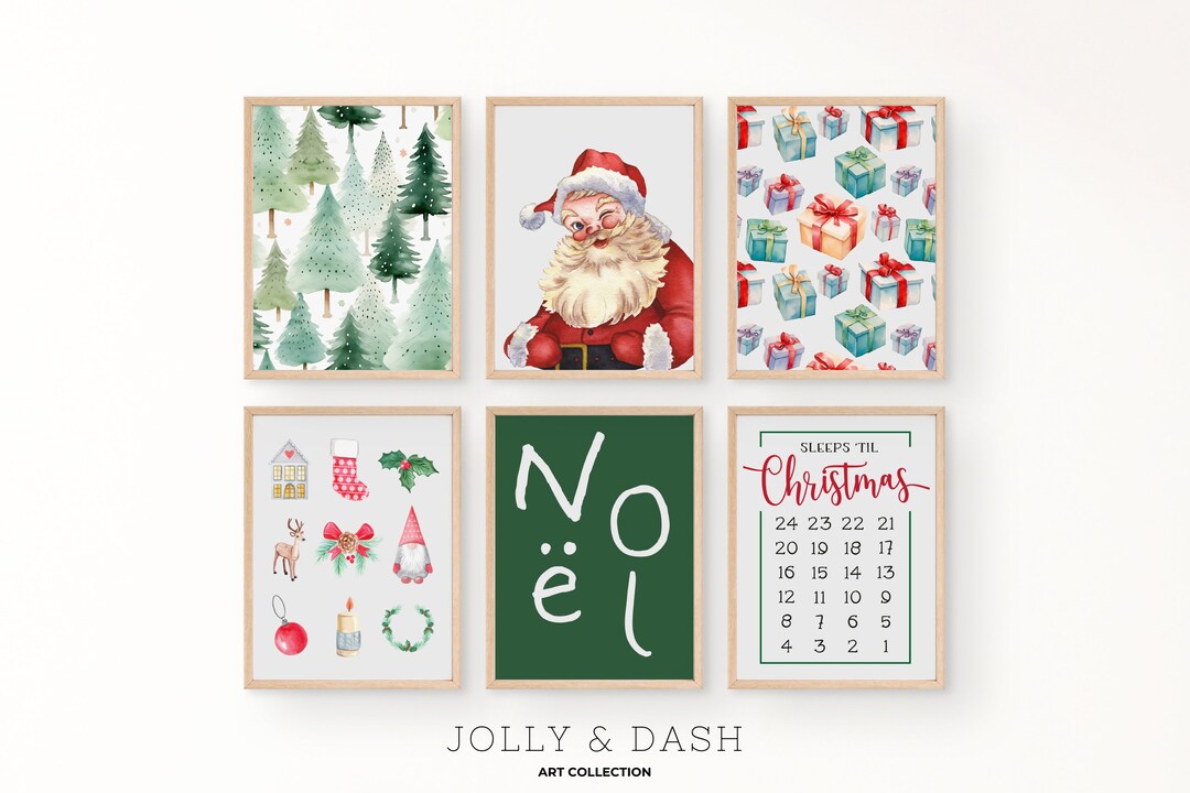Christmas Gallery Wall Art Set of 6 Christmas Printables Christmas ...