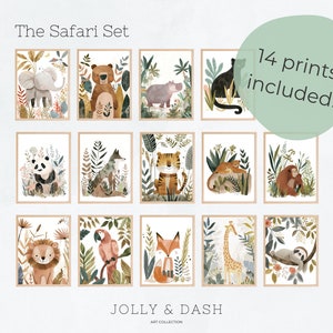 Safari Nursery Wall Art | Set of 14 | Jungle Nursery Decor | Boho ...