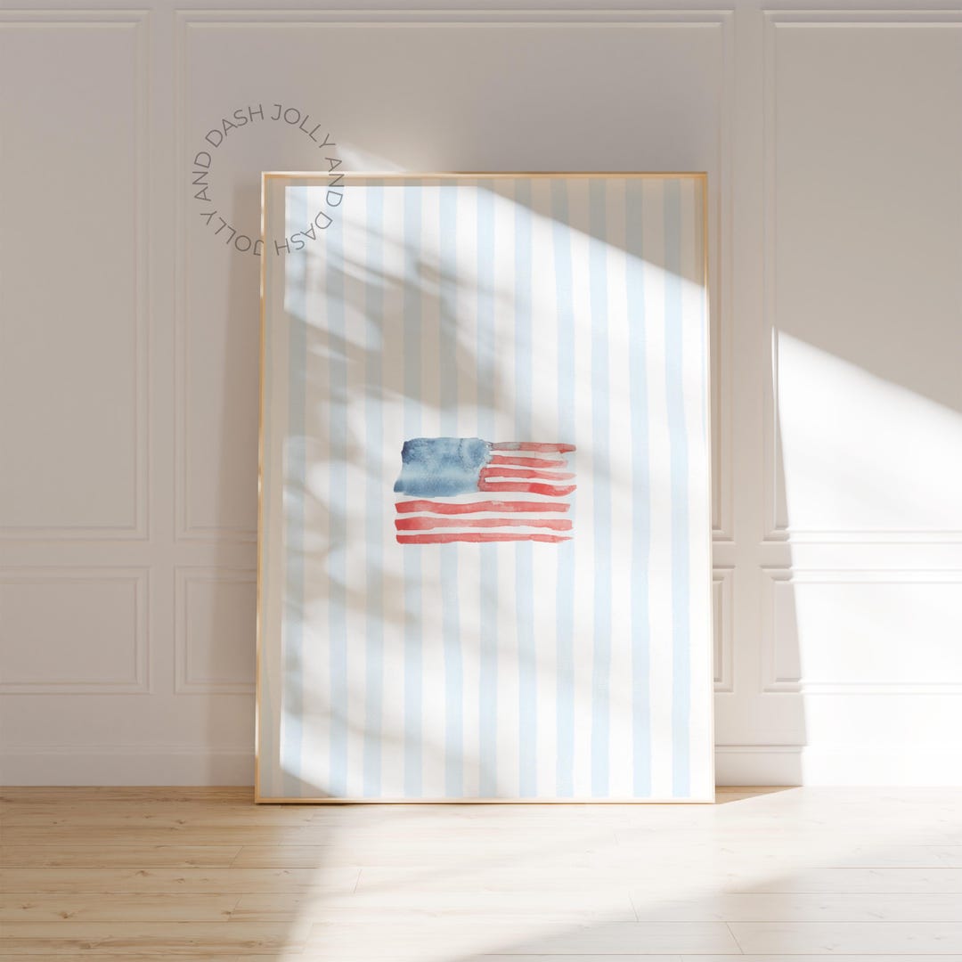Coastal American Flag Wall Art, Coastal Granddaughter Decor, East Coast ...