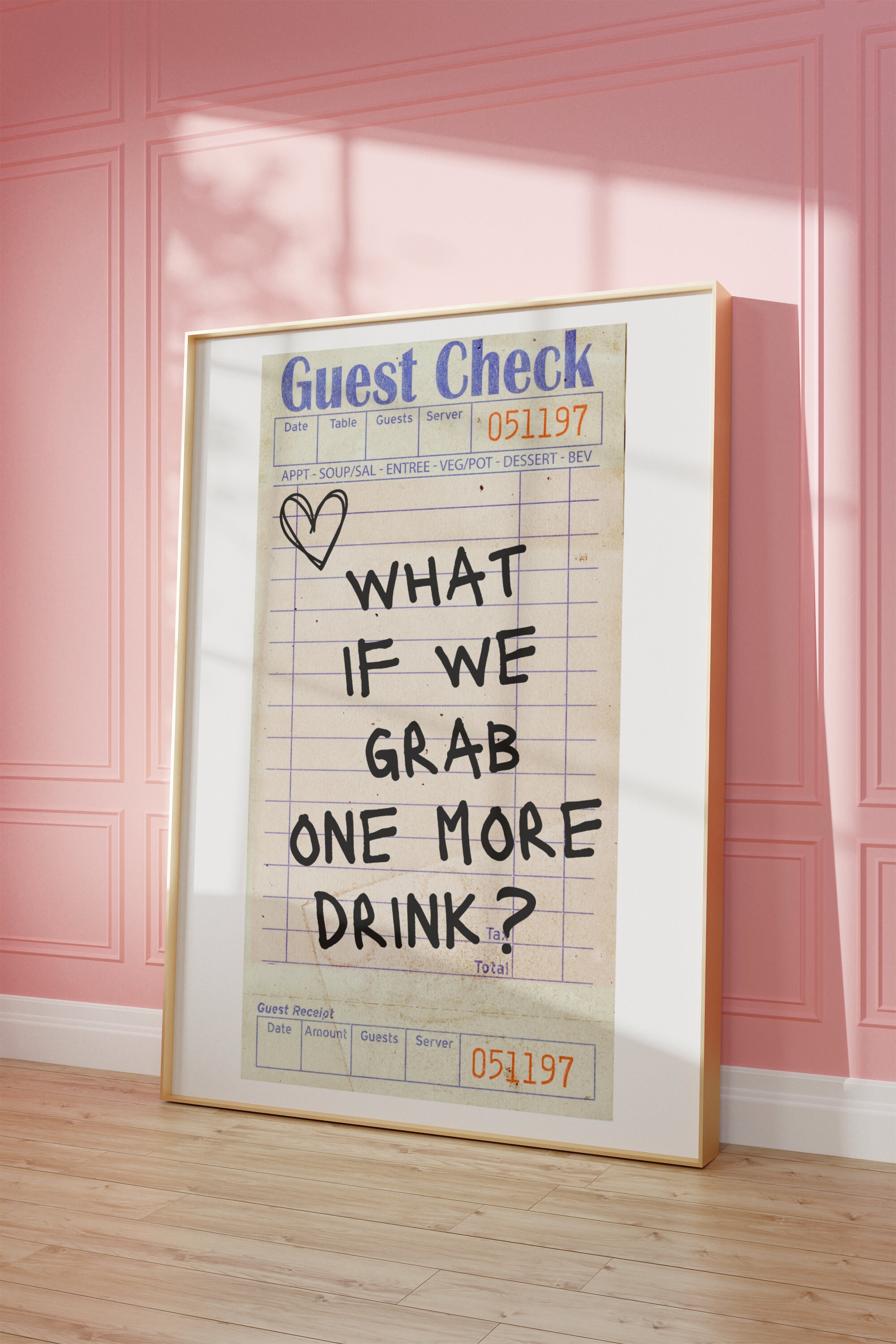 What If We Grab One More Drink Guest Check Print Bar Cart Prints Preppy ...