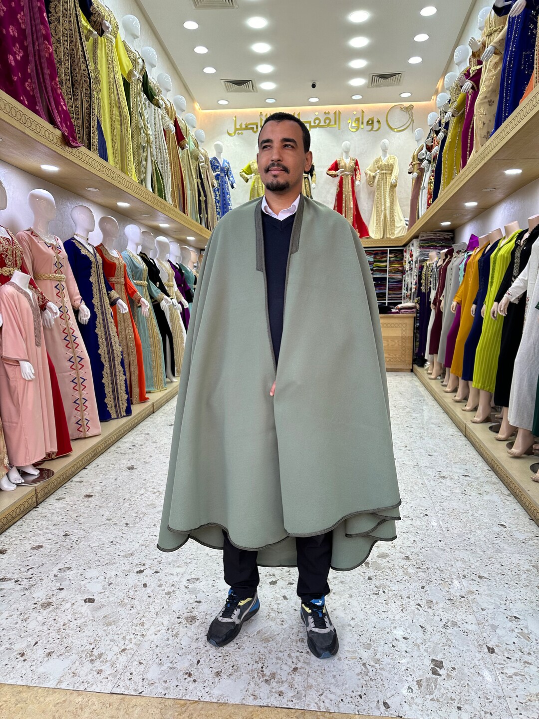 Men's Selham, Men's Burnous, Berber Cap, Long Winter Overcoat, Cape ...