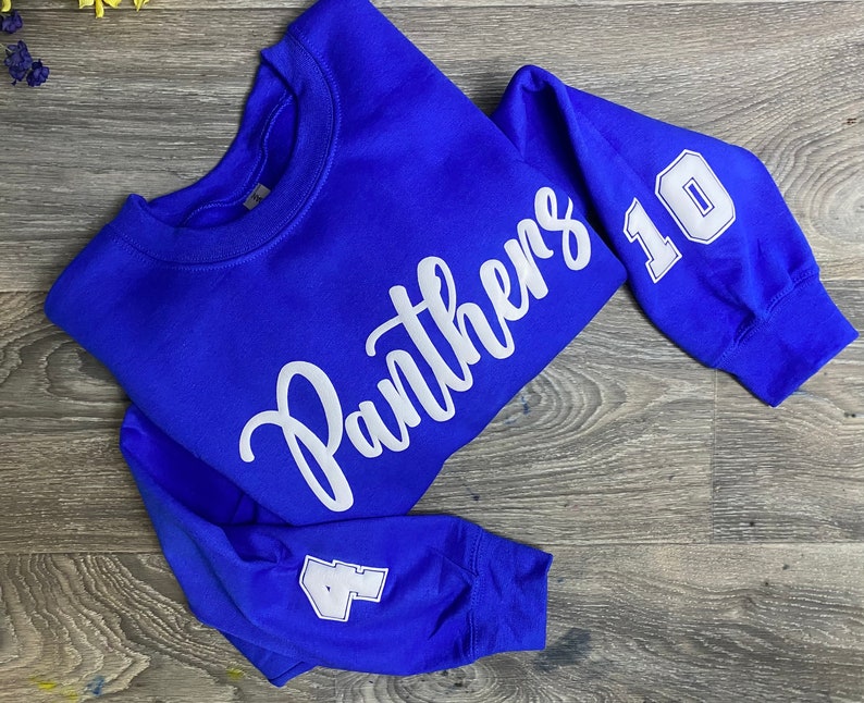 CUSTOM Team Sweatshirt, Embossed Puff, Custom Team Name Sweatshirt ...