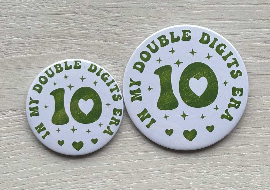 In My Double Digits Era Badge, Birthday Badge, 10 Badge, Birthday ...