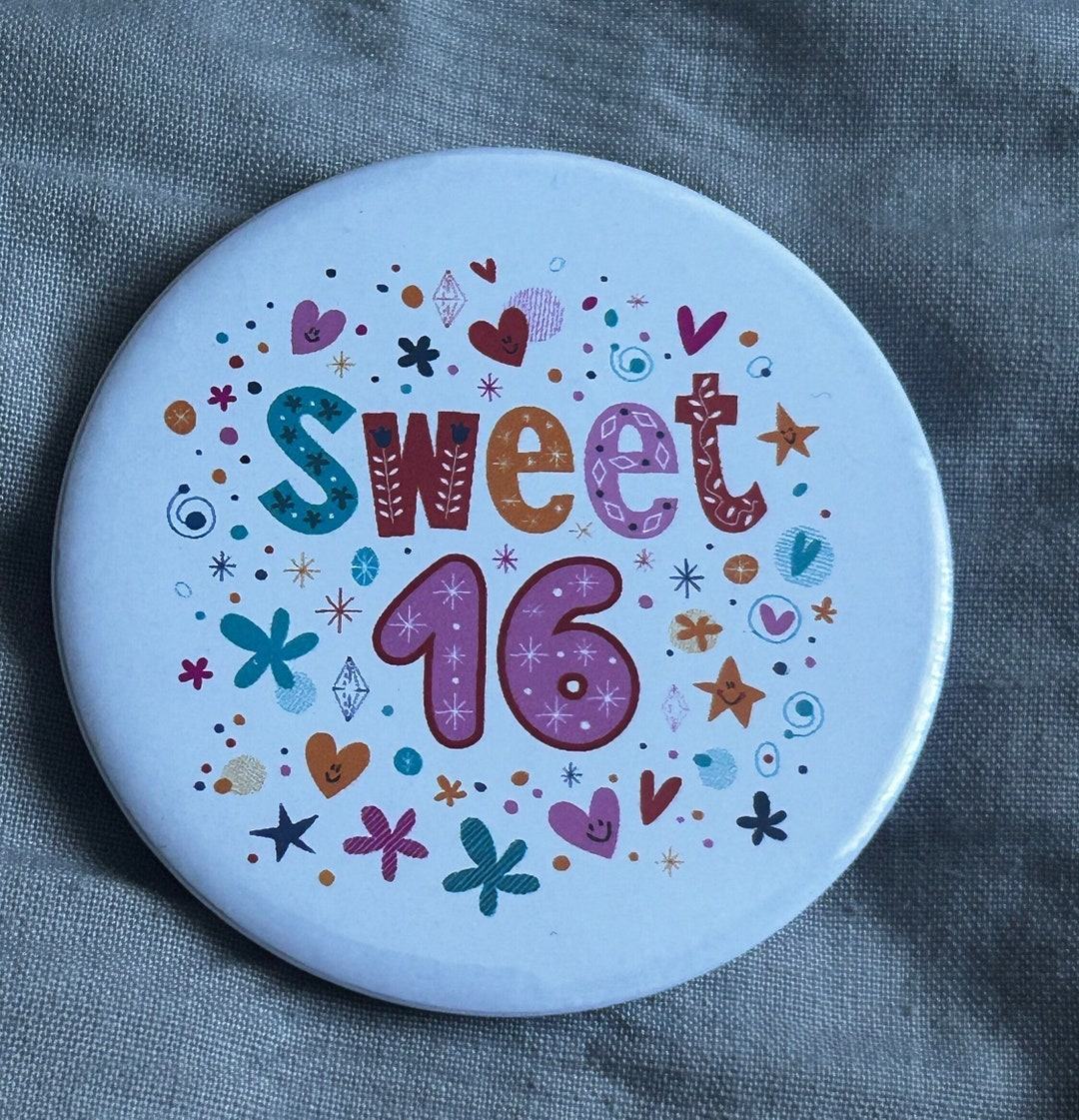 Sweet 16 Birthday Badge, Birthday Badge, Sweet 16, 16, Birthday, Sweet ...
