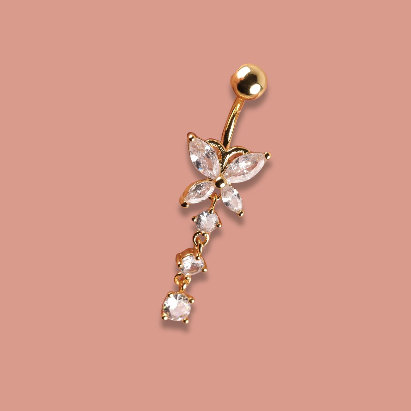 Butterfly Belly Button Ring Navel Piercing Belly Piercing Body Jewellery Butterfly Belly Ring Etsy