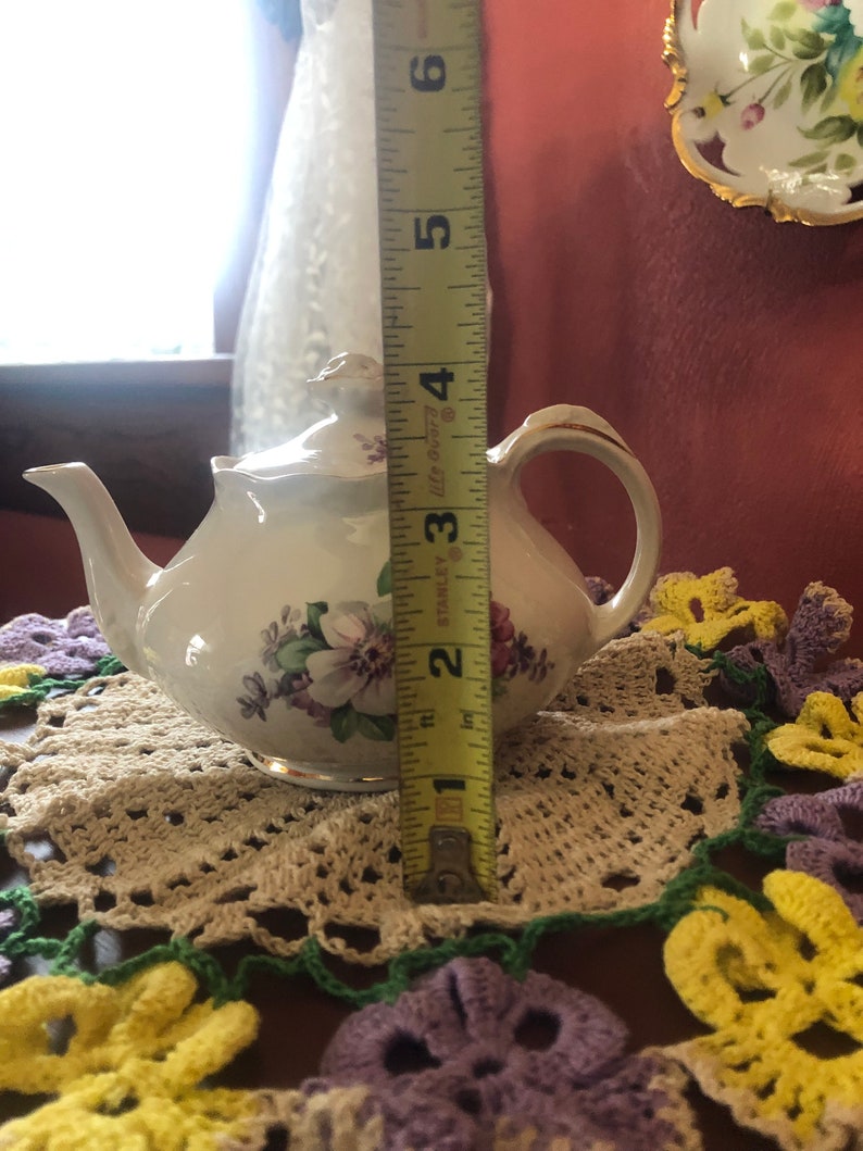 Crown Dorset Dainty Teapot Tea Pot Made in England Staffordshire Floral ...