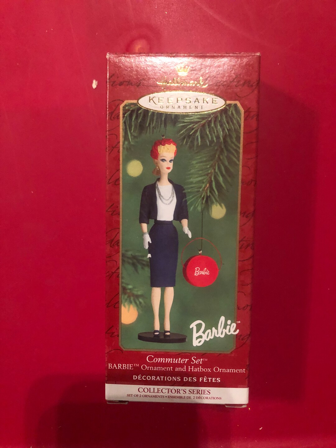 Commuter Set Barbie Hallmark Keepsake Christmas Ornament 2000 Hatbox ...