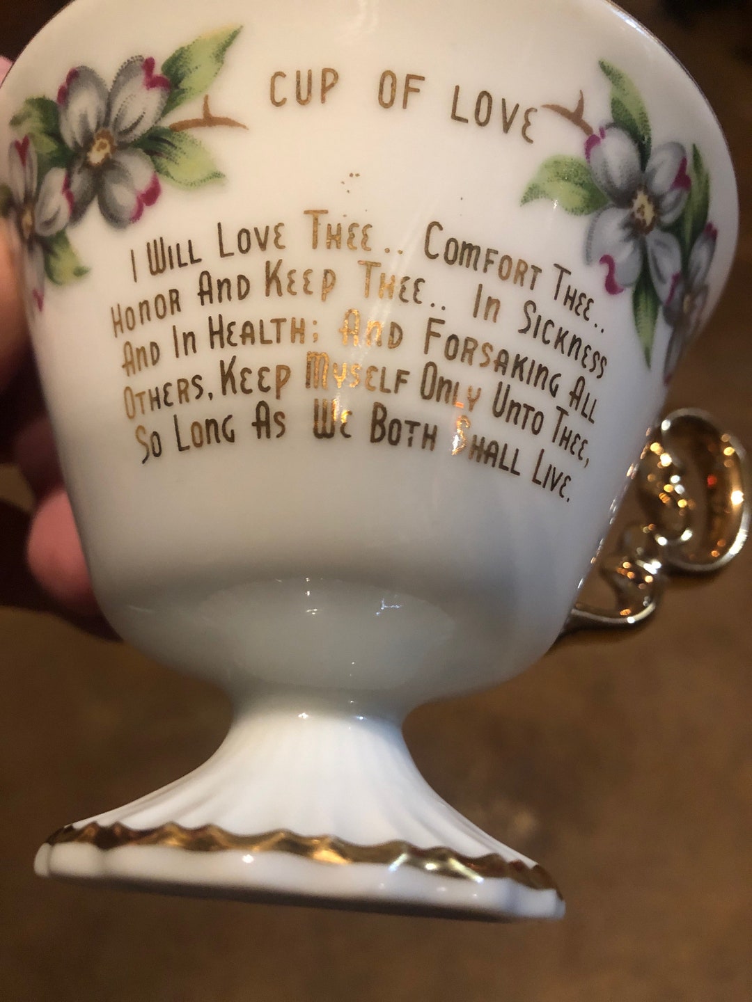 Vintage Cup of Love Marriage Vows Tea Cup and Saucer Set C 1960 Lilly ...