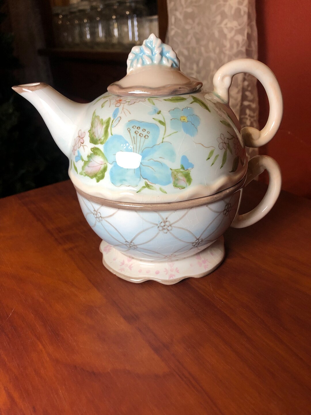 Tracy Porter Hand Painted 3 Piece Teapot Vintage - Etsy