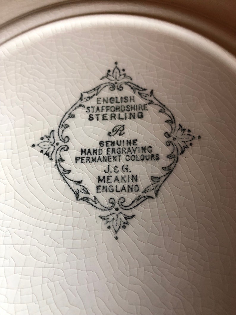 J & G Meakin Ironstone Sterling Rennaissance Dinner Plate and Sugar ...