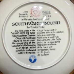 Wings Upon the Wind Collector Plate Series 5th in Series SOUTHWARD ...