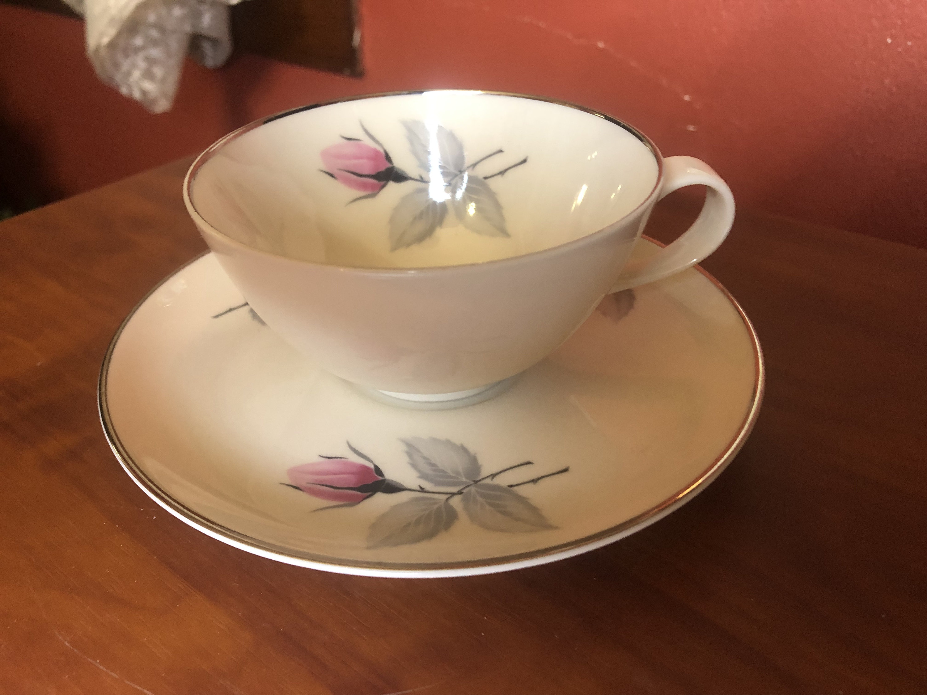 Vintage Syracuse China Bridal Rose Teacup and Saucer Set - Etsy