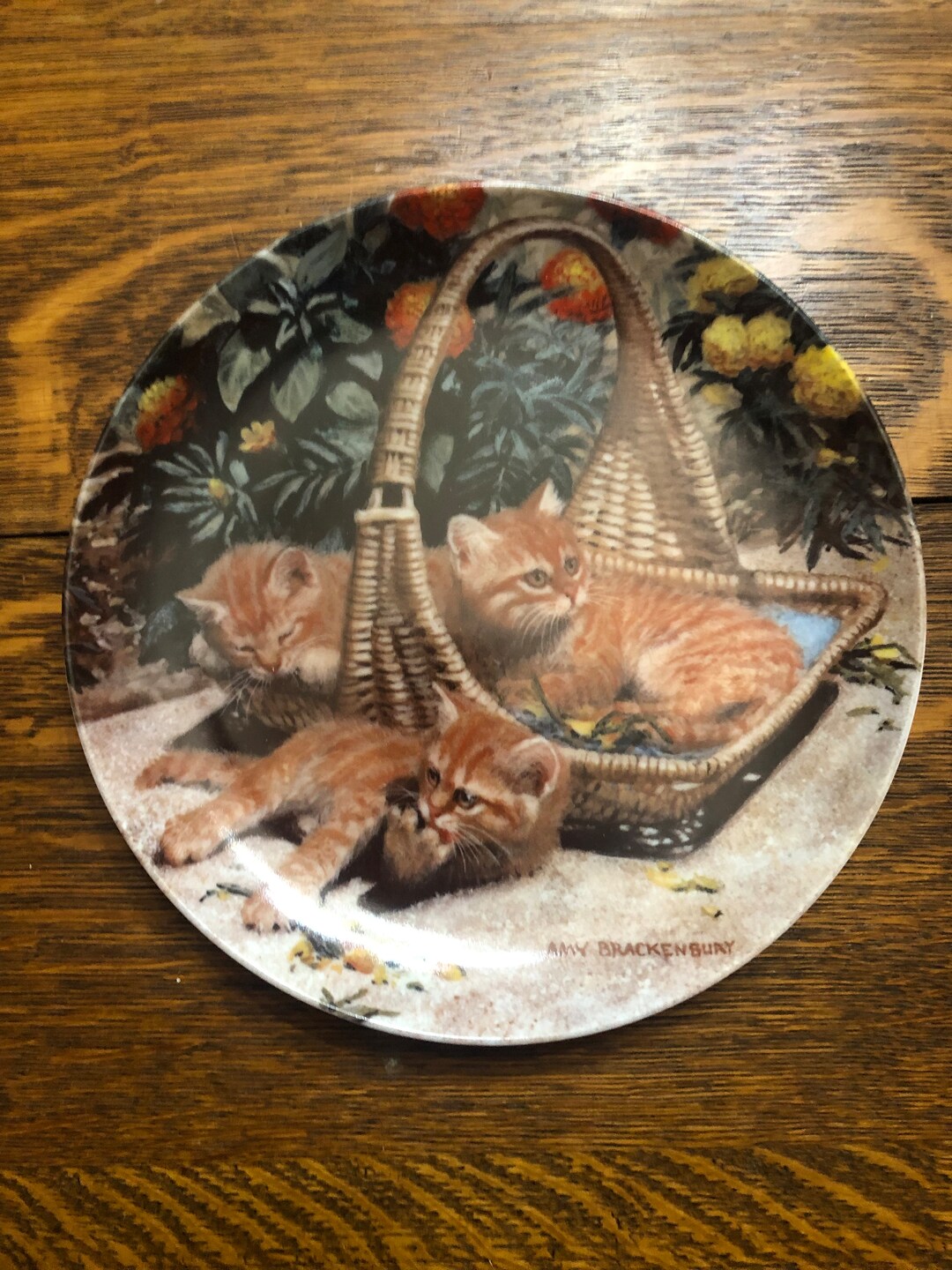 Cat Tales Collector Plate 4rth in Series by Amy Brackenbury FLOWER BED ...