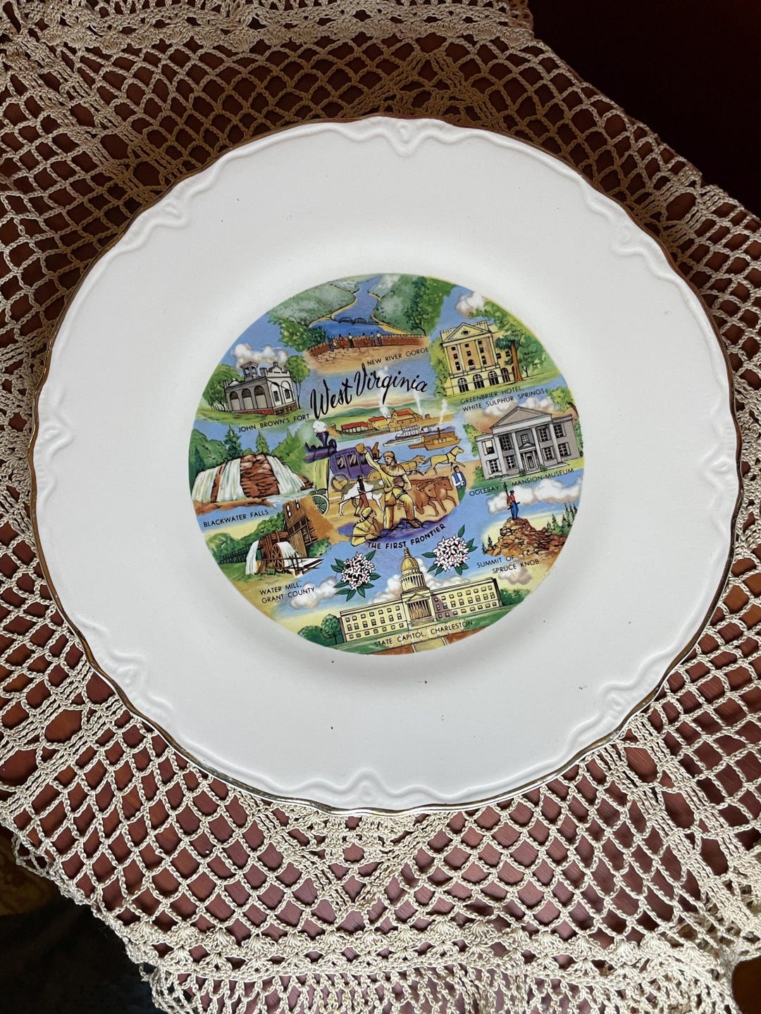 West Virginia Mid Century Collectable State Plate - Etsy
