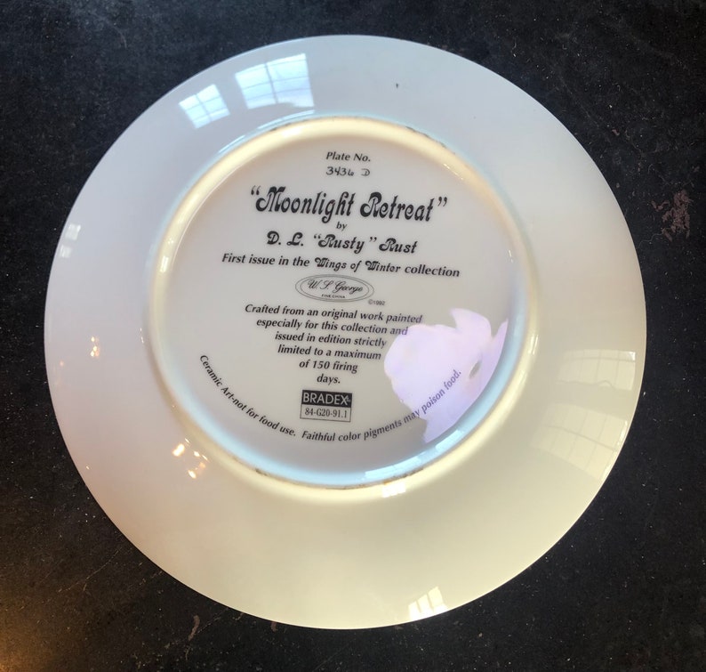 WL George Moonlight Retreat Christmas Plate 1992 D.L. Rusty Rust - Etsy
