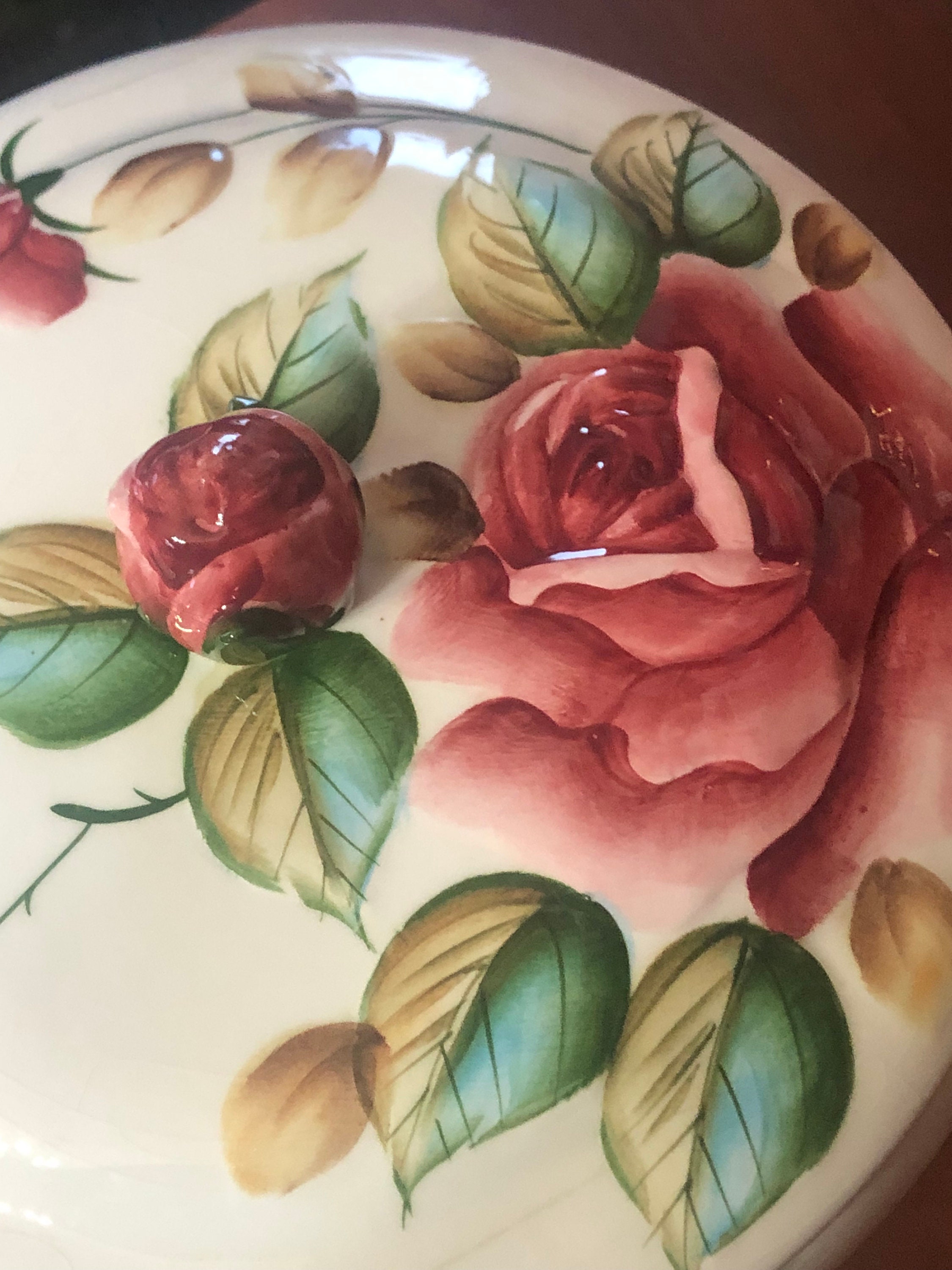 Vintage Lefton Americana Rose Covered Dish 978 - Etsy