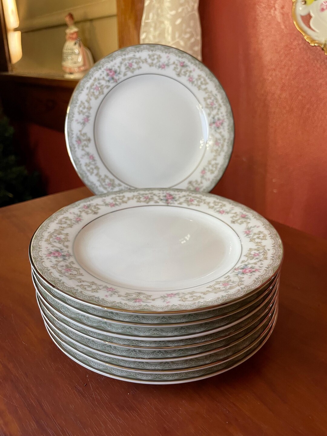 Set of Eight Noritake Edgewood Pattern Bread and Butter Plates 6.25 ...