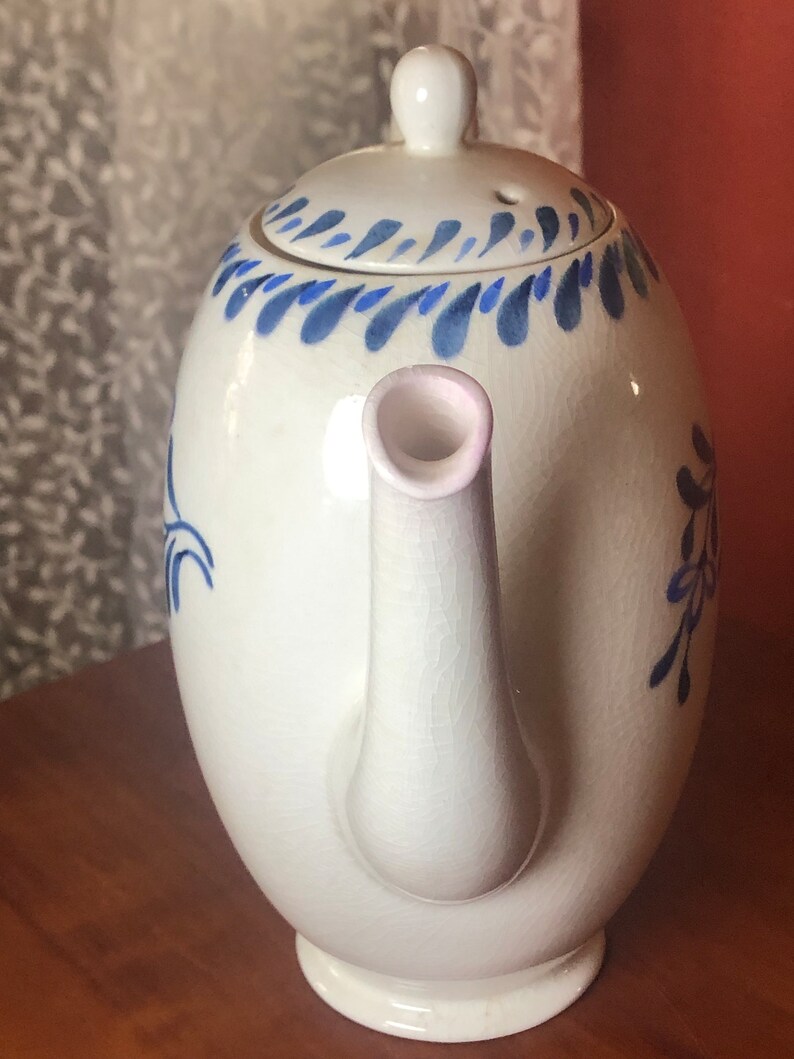 RARE Plichta London England Blue and White Tea Pot Vintage C 1920-1940 ...