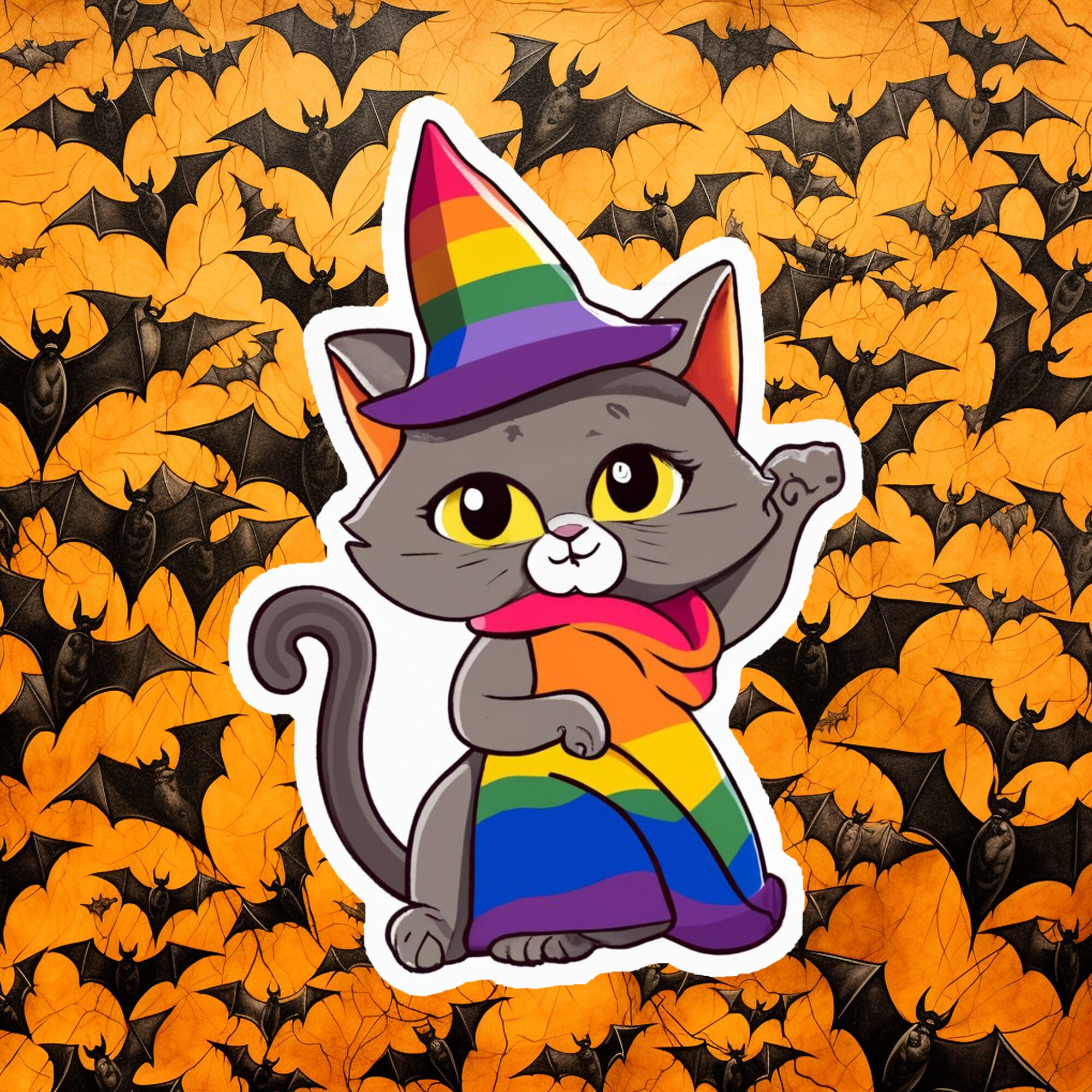 LGBT Pride Halloween Sticker Set, Pride Flag, Jack-o'-lantern, Happy ...