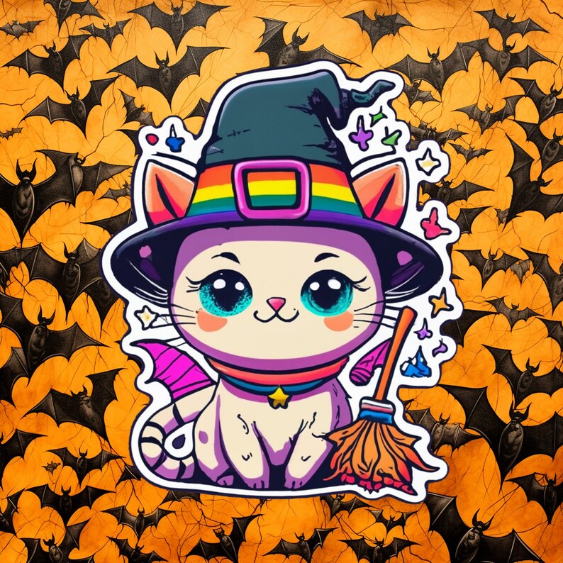 LGBT Pride Halloween Sticker Set, Pride Flag, Jack-o'-lantern, Happy ...