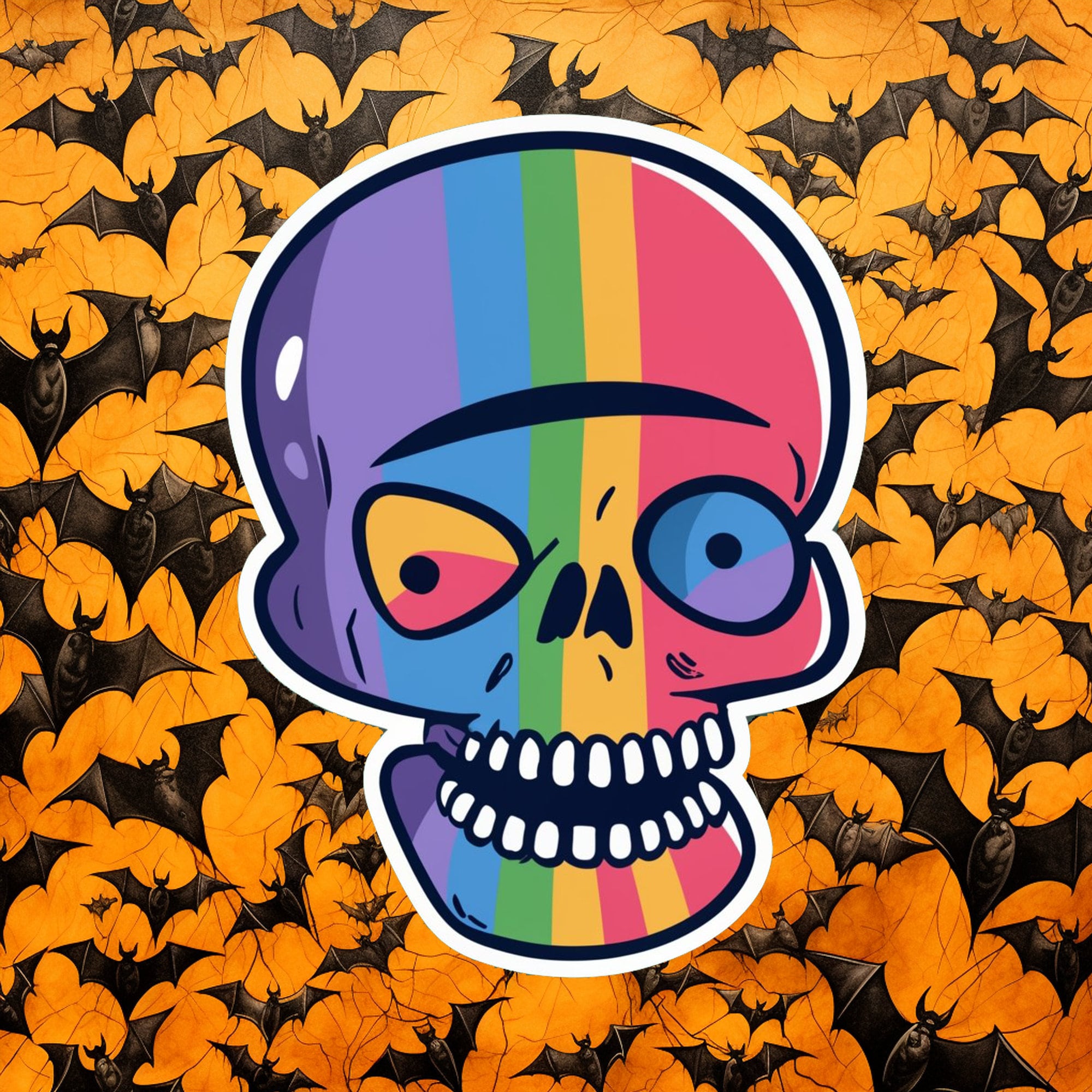 LGBT Pride Halloween Sticker Set, Pride Flag, Jack-o'-lantern, Happy ...