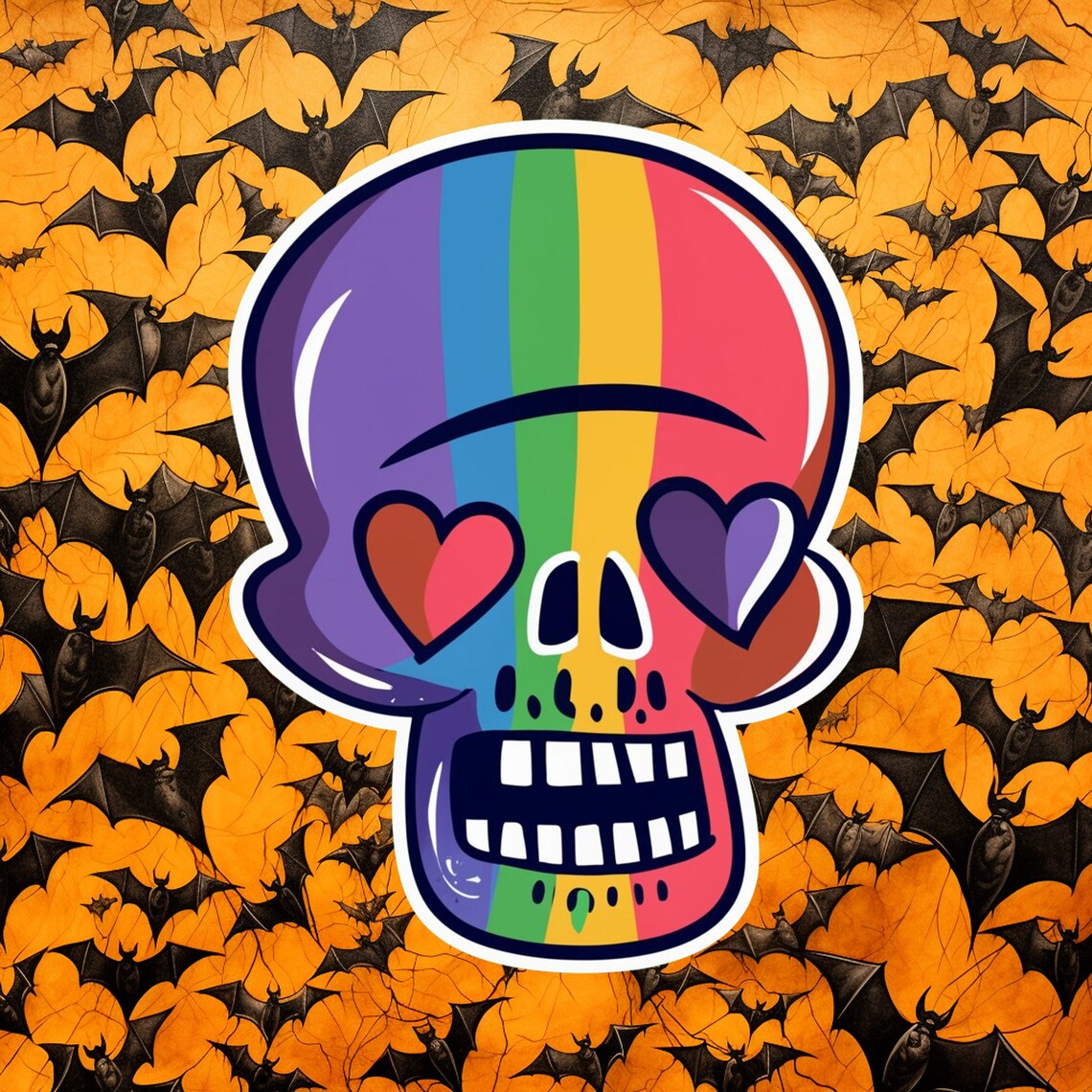 LGBT Pride Halloween Sticker Set, Pride Flag, Jack-o'lantern, Happy ...