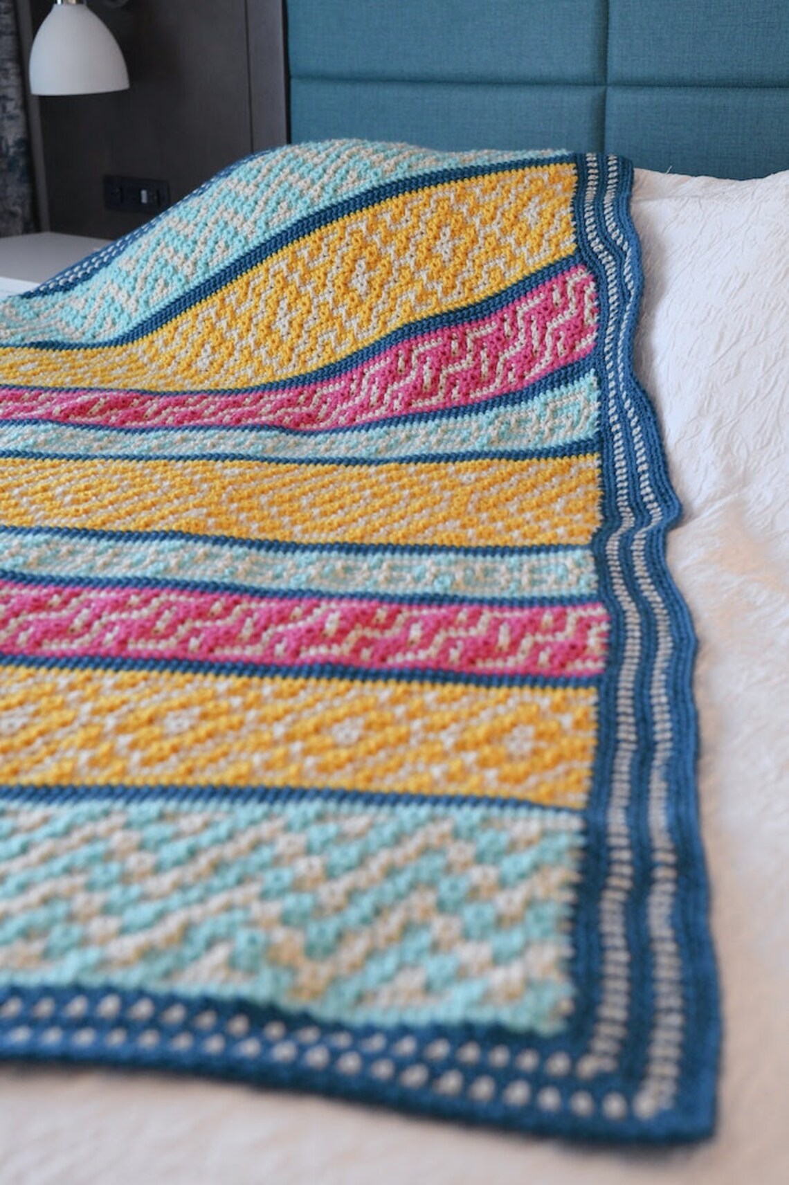 CROCHET BLANKET PATTERN / Mosaic Crochet Afghan / Mosaic Overlay ...
