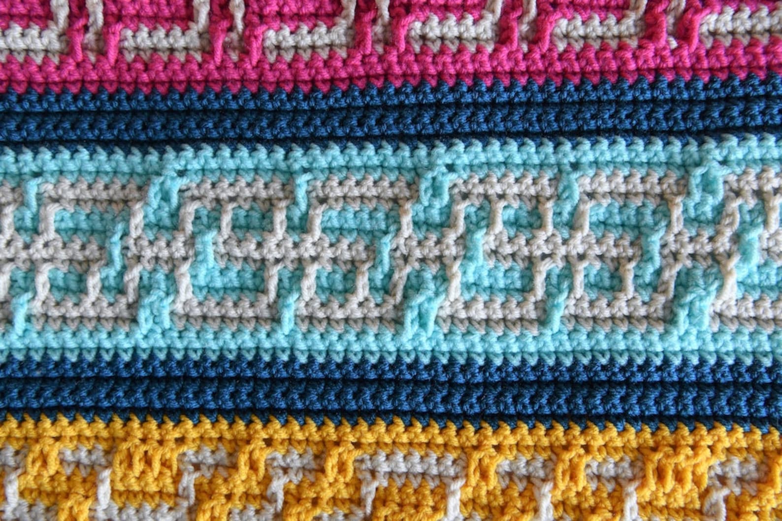 CROCHET BLANKET PATTERN / Mosaic Crochet Afghan / Mosaic Overlay ...