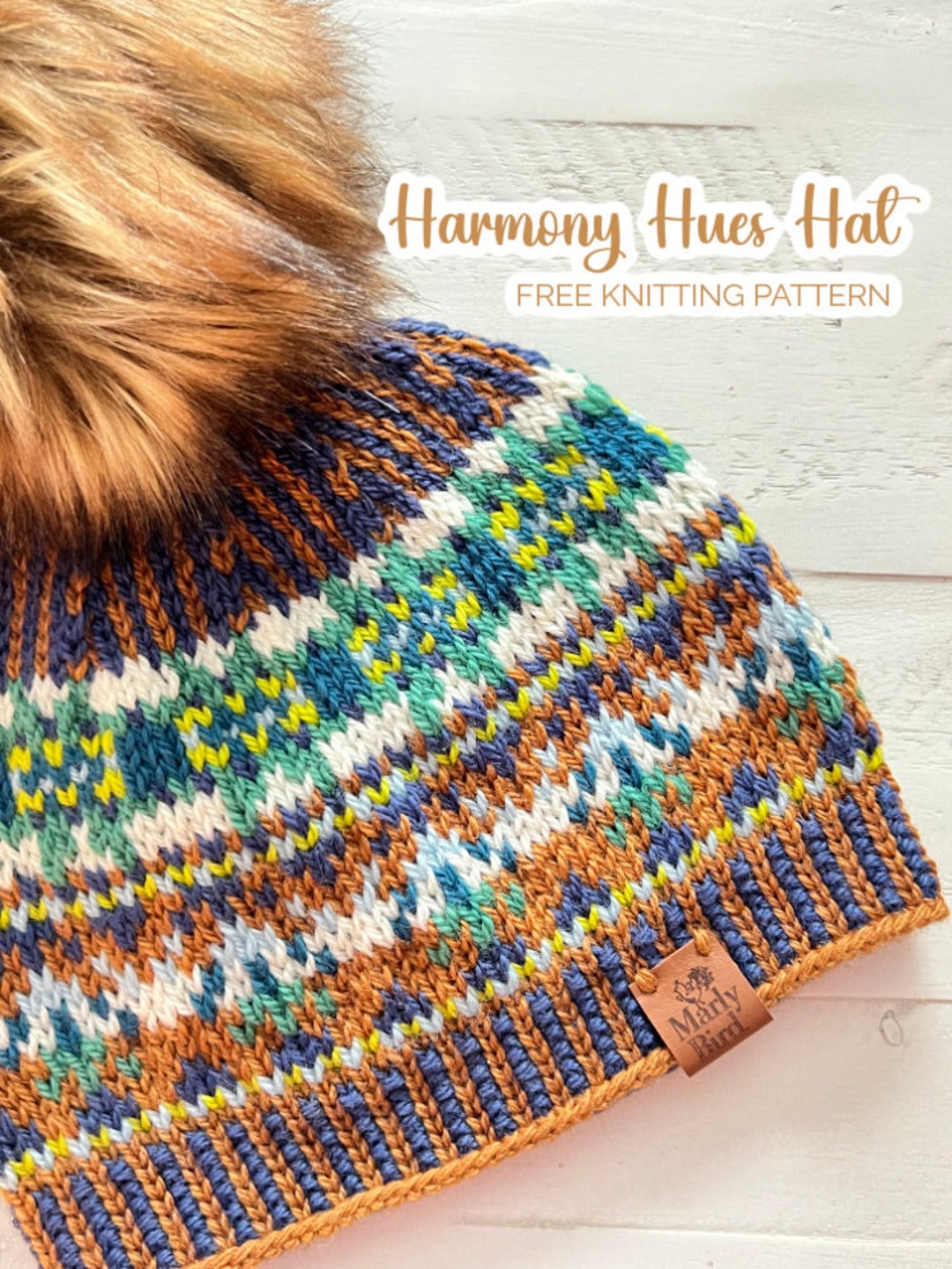 KNITTING PATTERN / Fair Isle Knit Hat / Colorful Winter Hat / Harmony ...