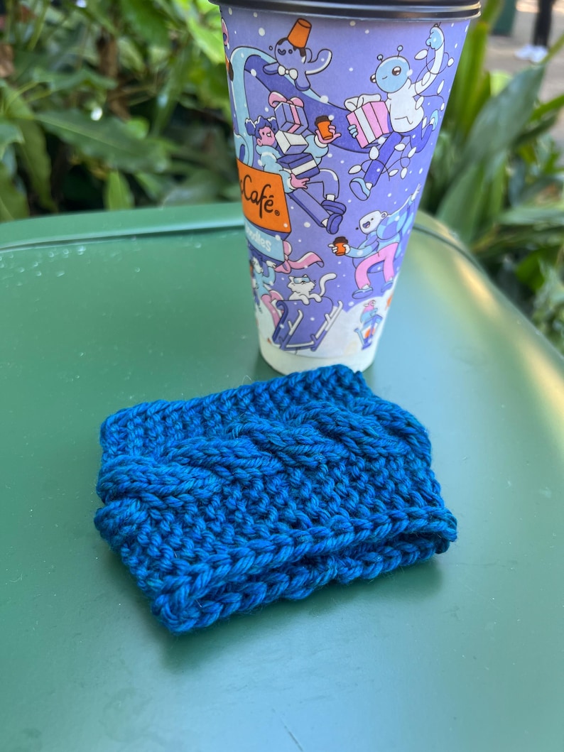 KNITTING PATTERN / Cable Cuddle Cup Knit Cozy Pattern PDF | Knit Coffee ...