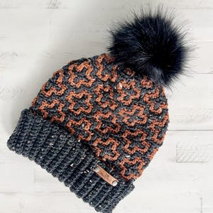 CROCHET HAT PATTERN / Two Color Crochet Hat / Beanie / Crochet Hat for ...