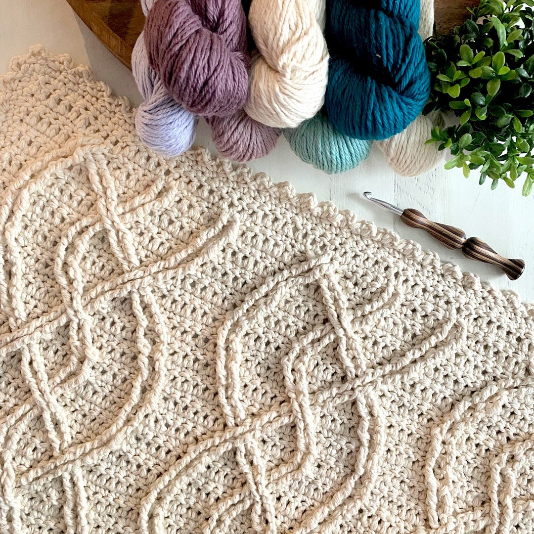 CROCHET CABLE BLANKET Pattern / Inishmore Crochet Afghan / Crochet ...