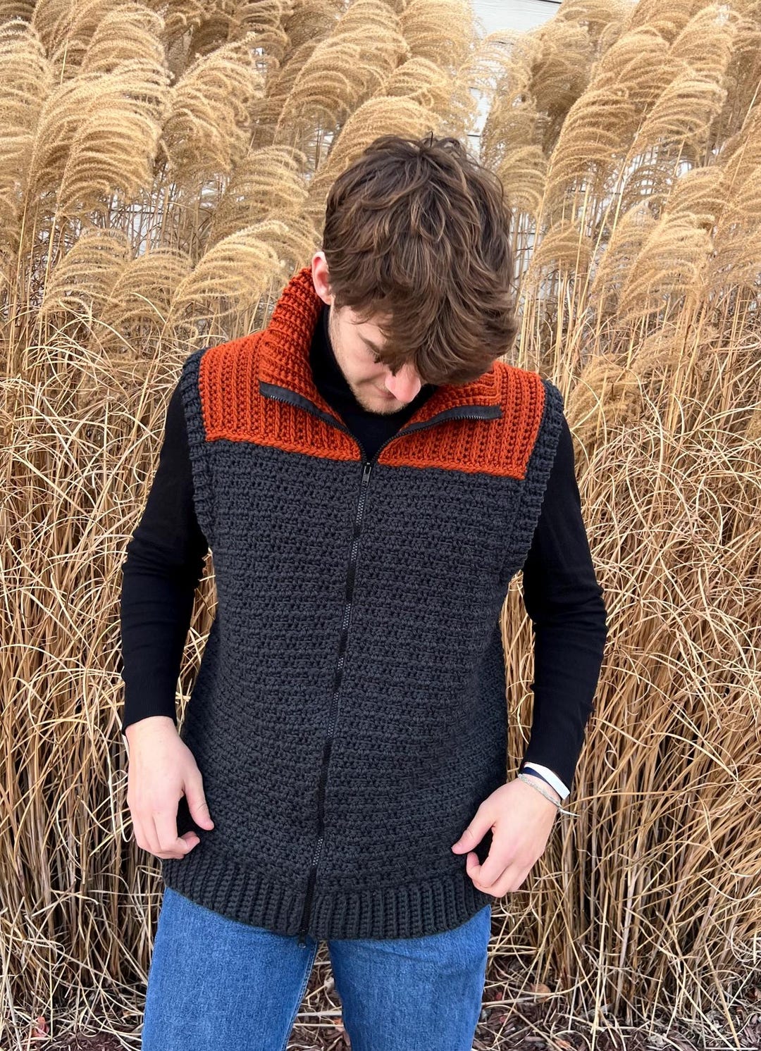 Duncan Crochet Mens VEST PATTERN / Fancy Mens Vest Pattern / Size ...