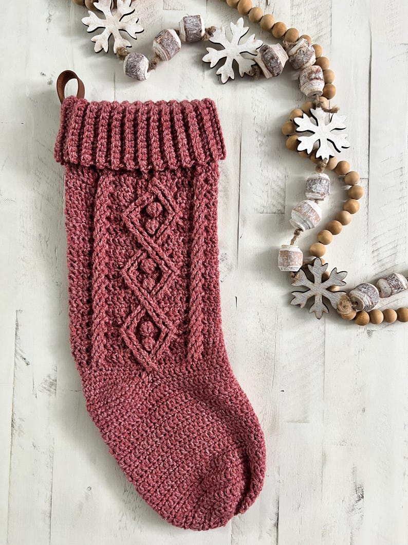 CROCHET PATTERN / Heirloom Stocking / Traditional / Crochet Cables / Holiday Decor / Xmas Home ...