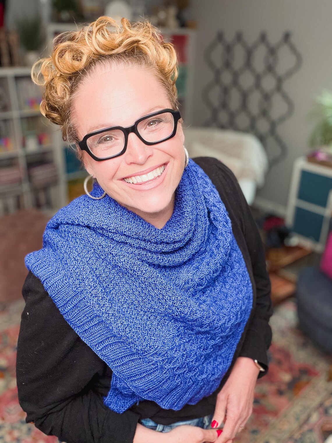 KNITTING PATTERN Cable Knit Shawl Pattern | Triangle Knit Shawl PDF ...