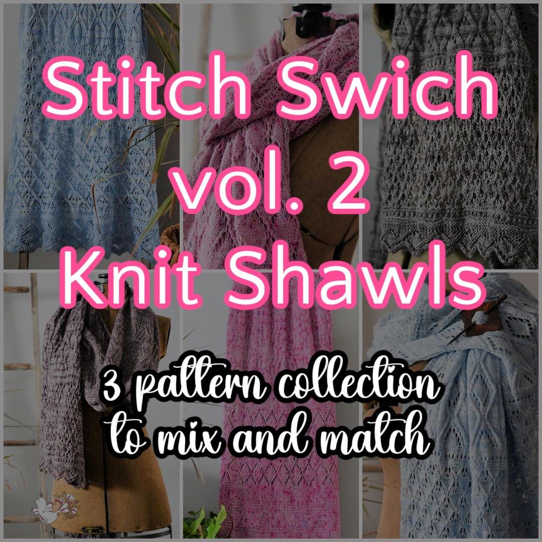 KNITTING PATTERN EBOOK / Stitch Switch Vol 2 Knit Shawl Collection / 3 ...