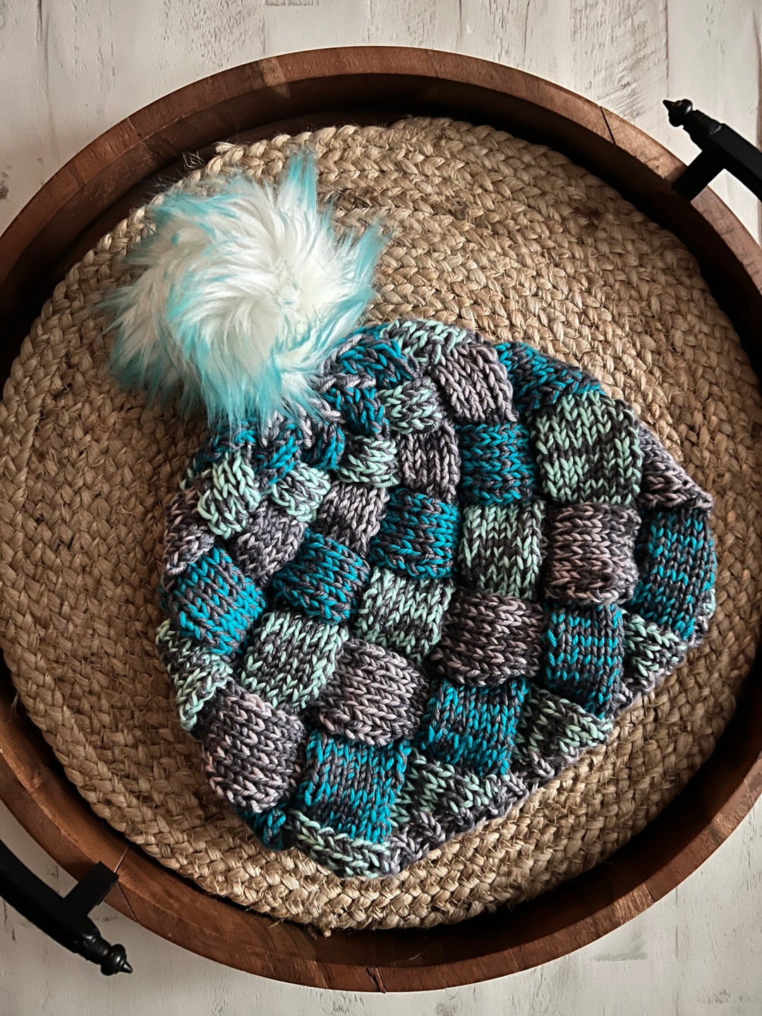 Entrelac KNITTING HAT PATTERN / Basket Weave Entrelac Knit Hat ...