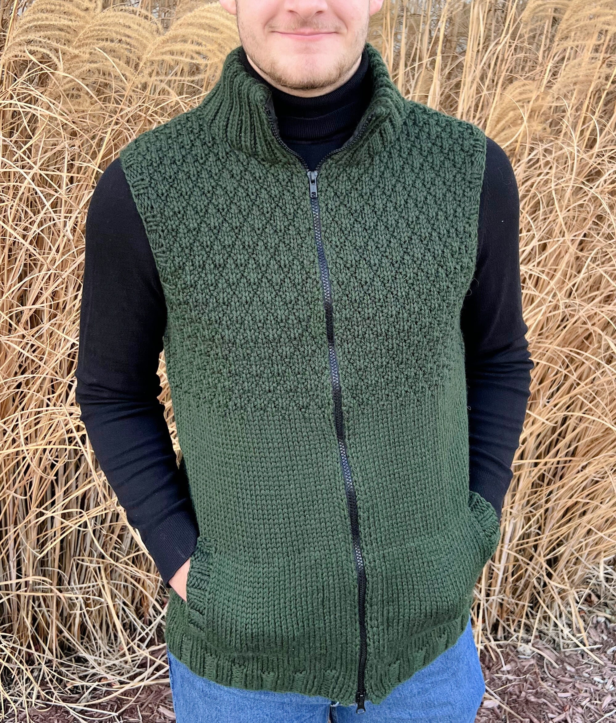 KNITTING VEST PATTERN / Easy Mens Knit Vest Pattern / Size Inclusive ...